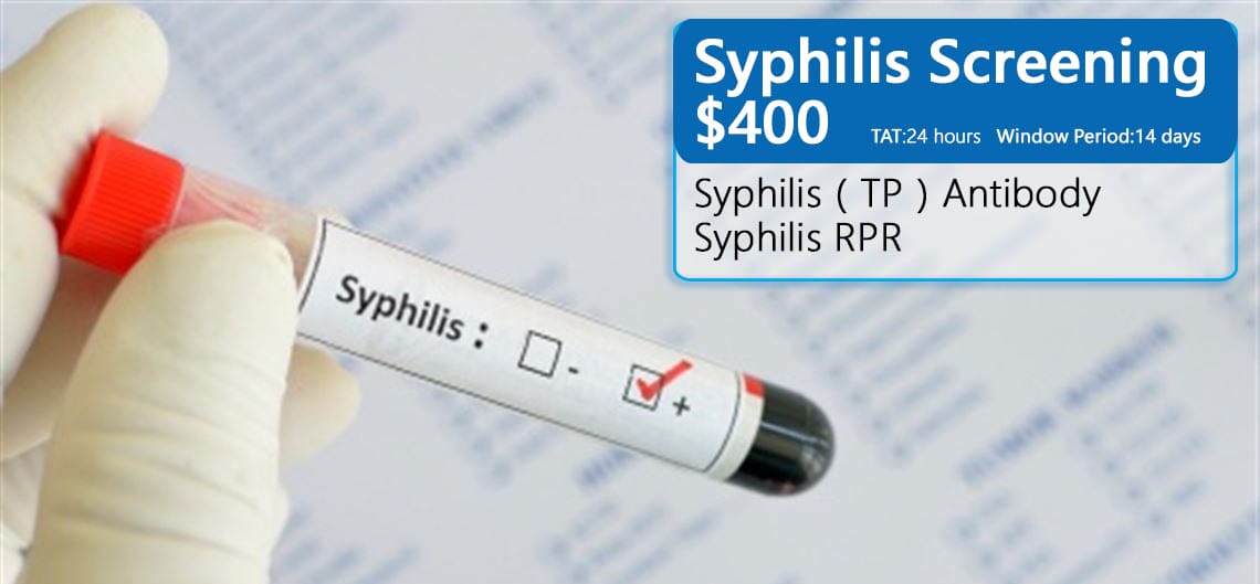 Syphilis Test, by Antibody/RPR/DNA